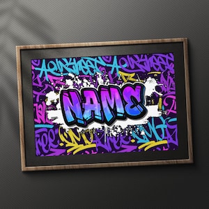 Customized Graffiti, Street Art Style Name, Customized Graffiti Poster ...