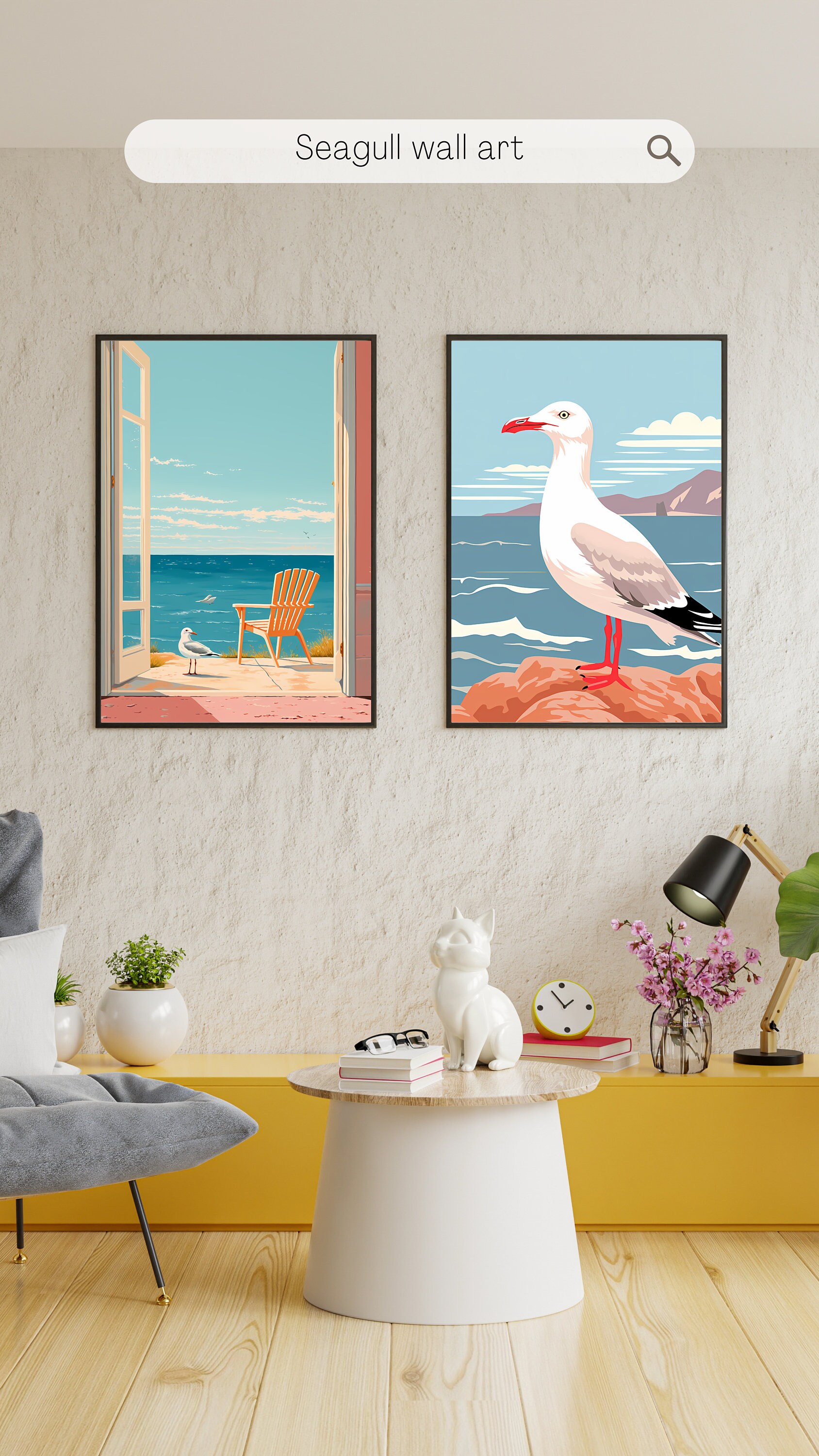 Seagull Wall Art, Set of 8, Seagull Decor, Wall Art - Etsy