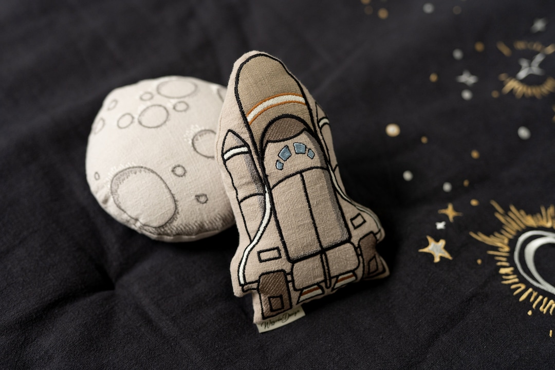 Linen Spaceship Pillow, Space Shuttle Kids Room Decor - Etsy