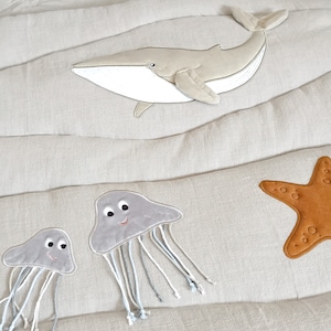 Beige Linen Baby Play Mat With Ocean Animals, Developmental Play Mat ...