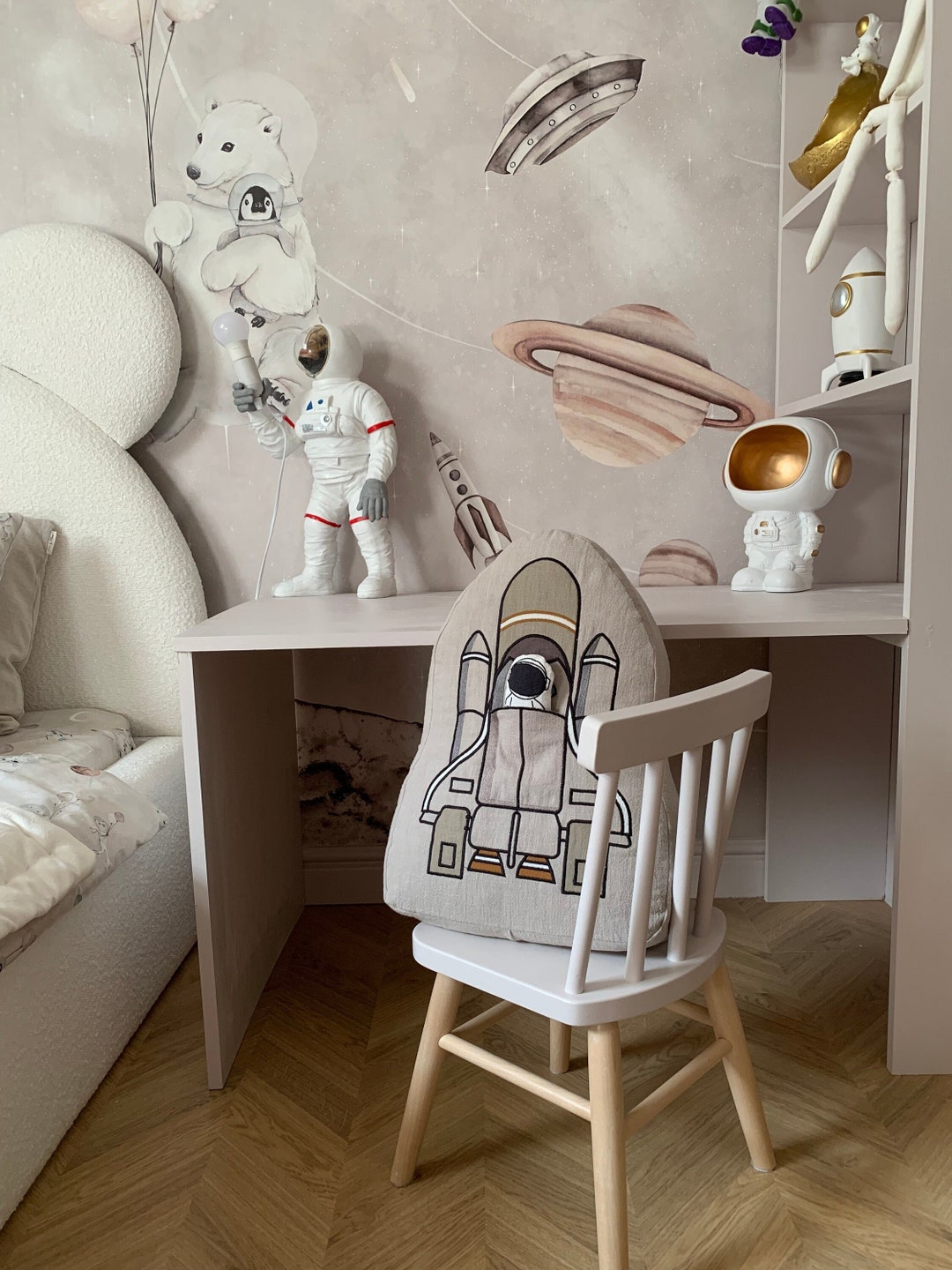 Spaceship Linen Pillow, Astronaut Pocket, Space Shuttle Kids Cushion - Etsy