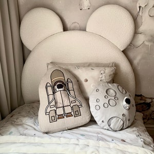 Spaceship Linen Pillow, Astronaut Pocket, Space Shuttle Kids Cushion - Etsy