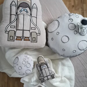 Linen Spaceship Pillow, Space Shuttle Kids Room Decor - Etsy