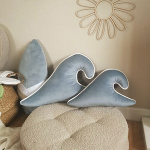 Big Wave-shaped Pillow, Sea Wave, Ocean, Little Surfer's Room, Kids ...