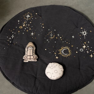 Linen Spaceship Pillow, Space Shuttle Kids Room Decor - Etsy