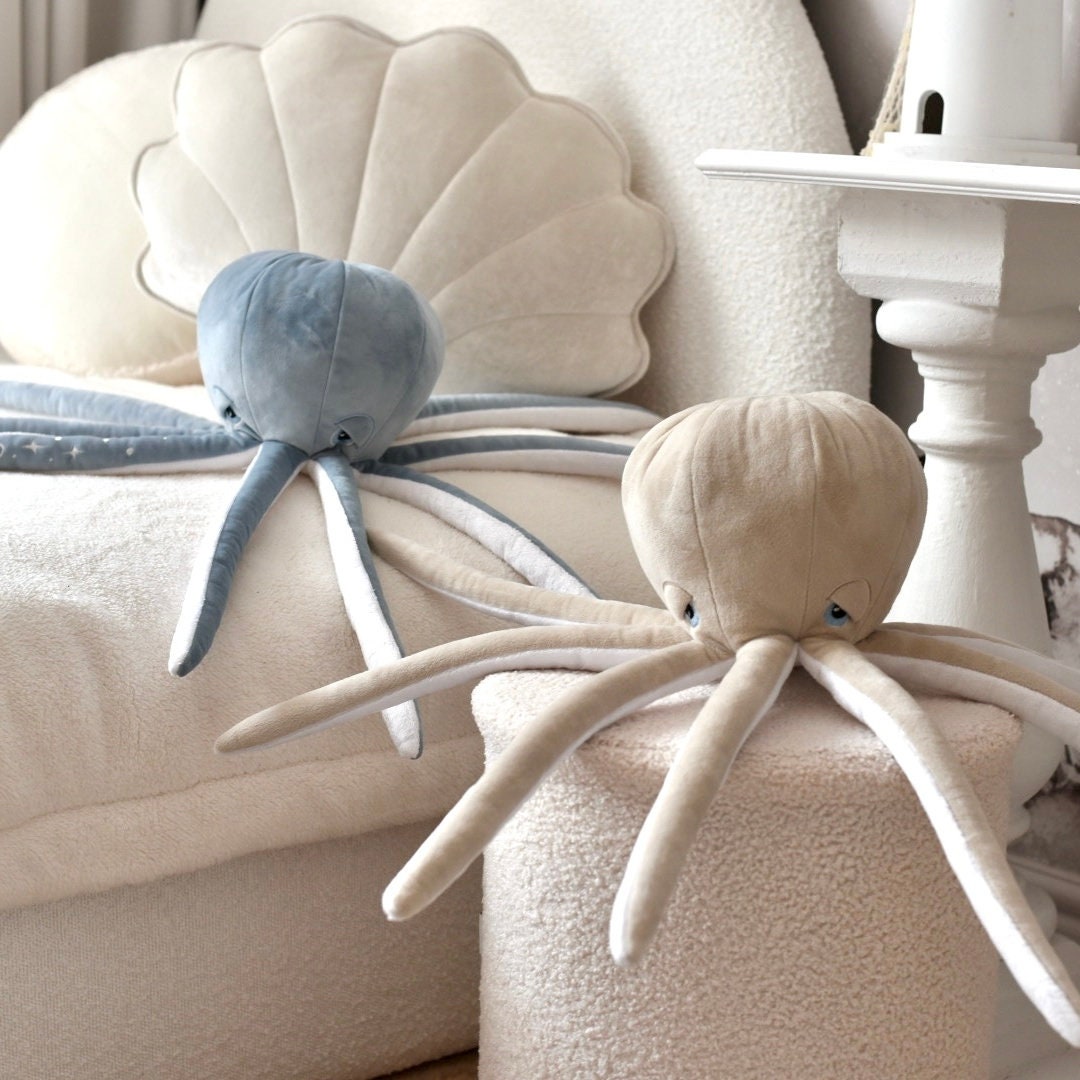 Small Plush Octopus Toy, Gift for Newborn Baby With Personalization ...