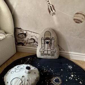 Spaceship Linen Pillow, Astronaut Pocket, Space Shuttle Kids Cushion - Etsy