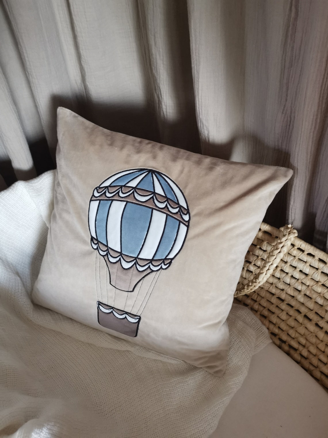 Velvet Hot Air Balloon Pillow, Retro Boho Boy's Room Decor - Etsy