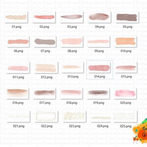 Rose Gold Watercolor Brush Strokes Clipart Brush Stroke Png - Etsy