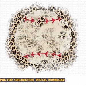 Baseball Distressed Leopard Background Sublimation Design - Etsy