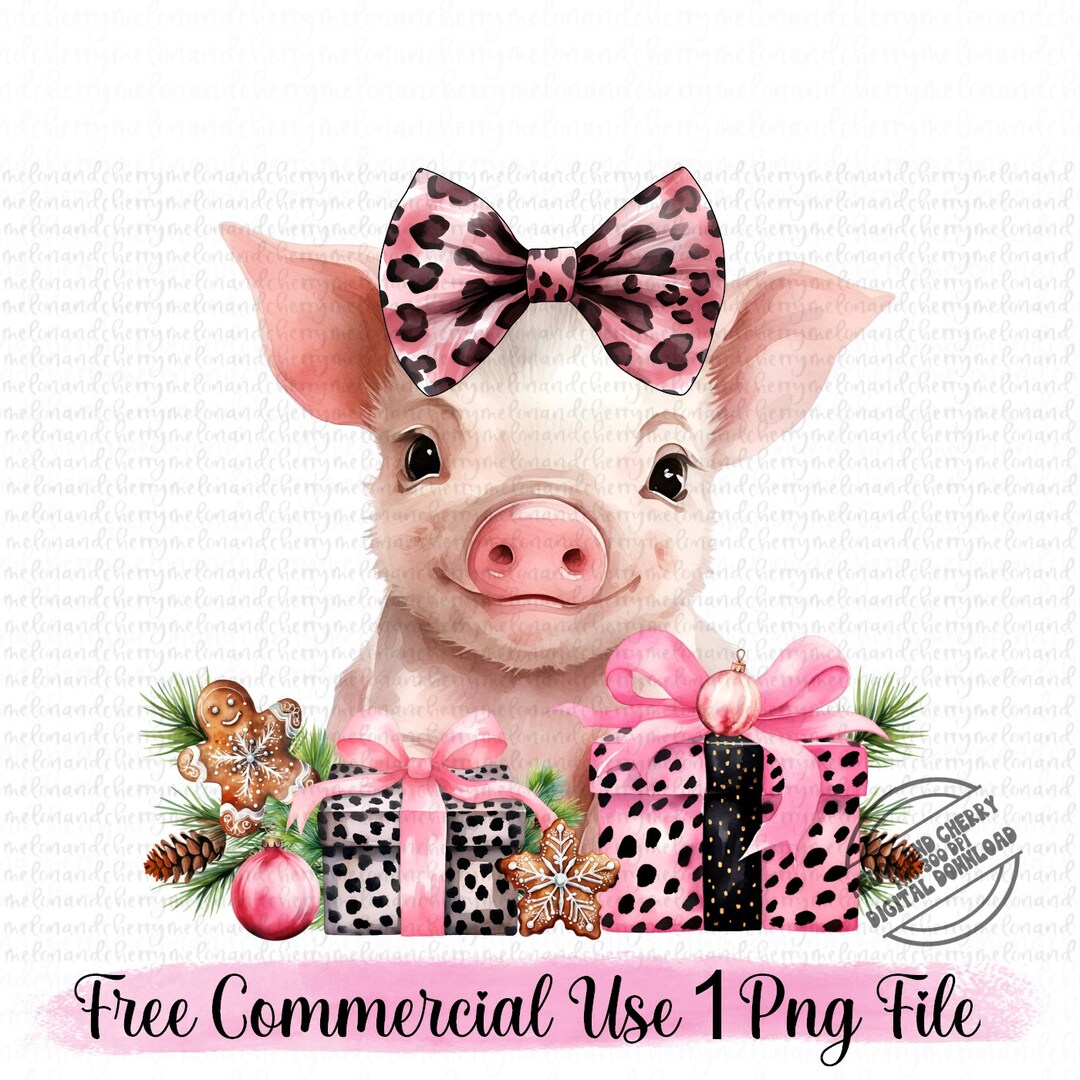 Christmas Pig Sublimation Design Cute Piggy Png Pig With - Etsy