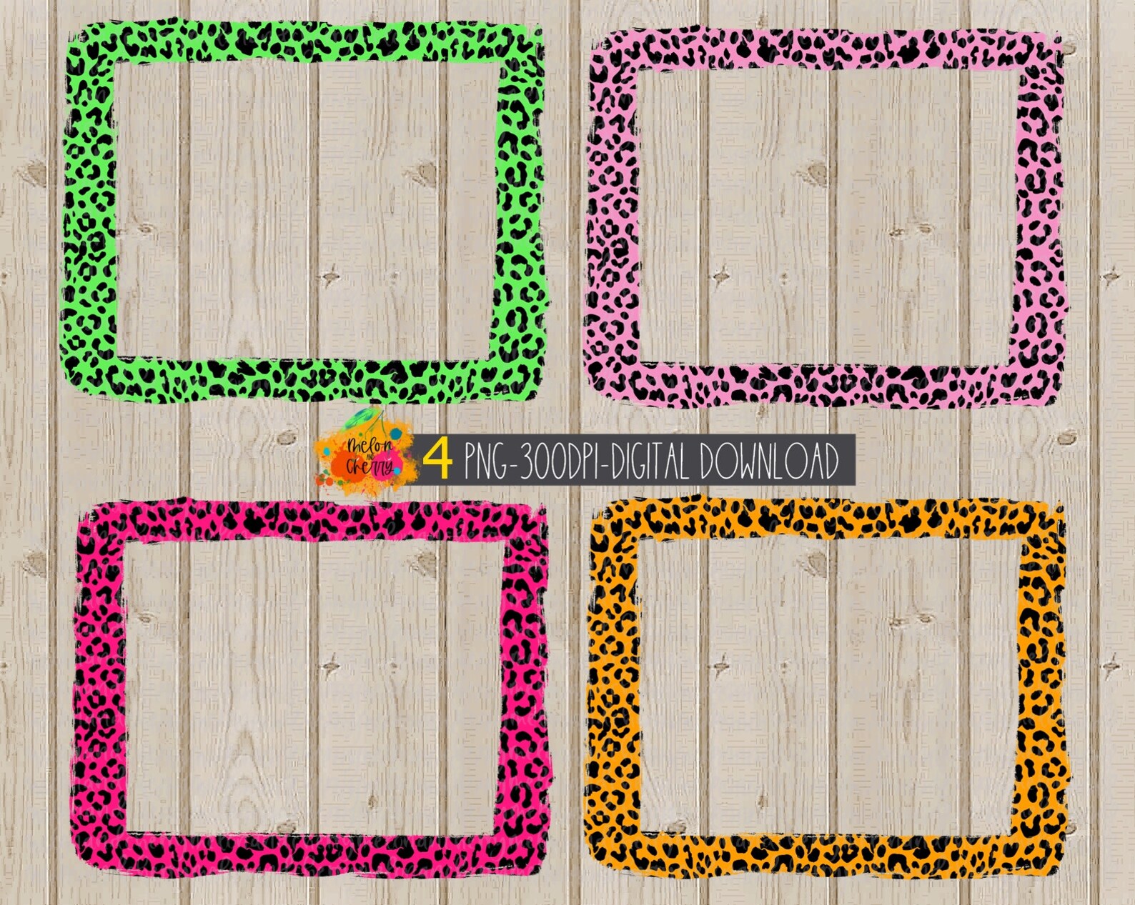 Leopard Print Frames Png Sublimation Design Download Leopard - Etsy