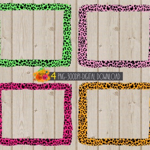Leopard Print Frames Png Sublimation Design Download Leopard - Etsy