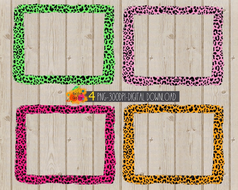 Leopard Print Frames Png Sublimation Design Download Leopard - Etsy