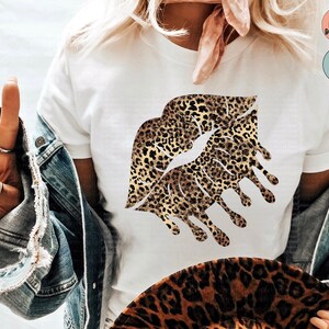 Dripping Lips Png Sublimation Design Download, Leopard Lips Png ...