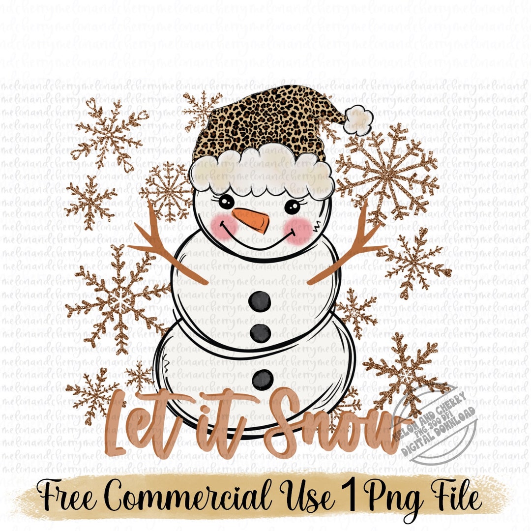 Snowman Png Leopard Cheetah Print Christmas Let It Snow - Etsy