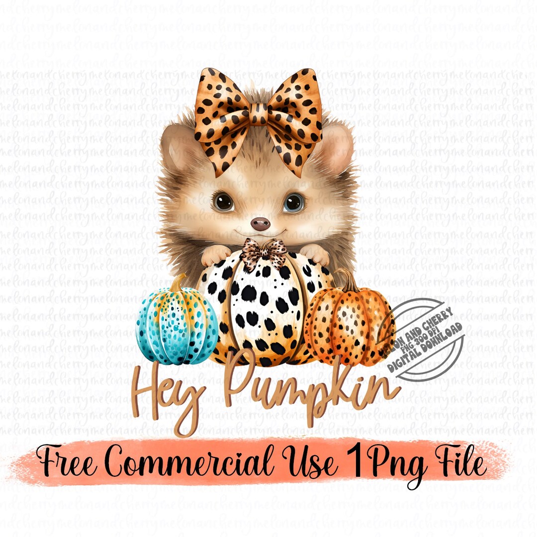 Cute Hedgehog Png Sublimation Design Download, Hey Pumpkin Png, Fall ...