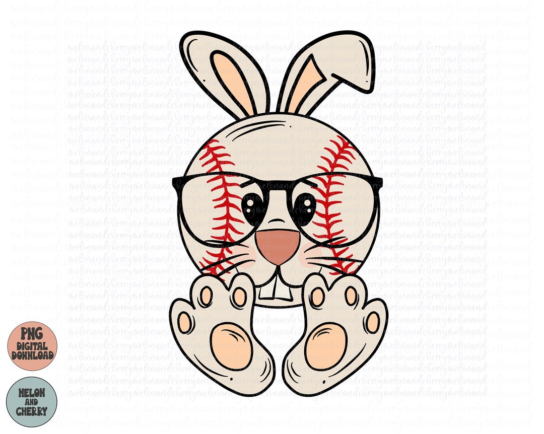Baseball Bunny Png Sublimation Design Download, Easter Bunny Png File ...