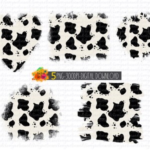 Distressed Cow Print Patches Png Sublimation Design Download, Cow ...