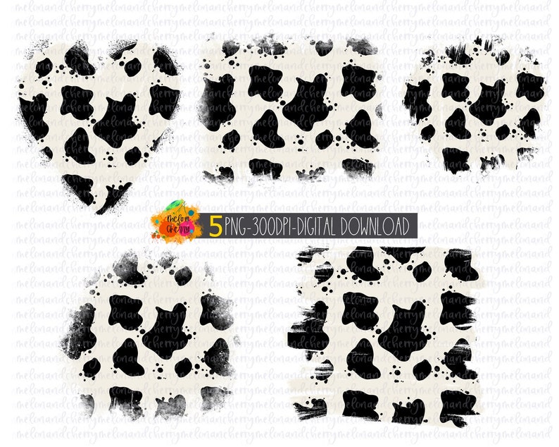 Distressed Cow Print Patches Png Sublimation Design Download - Etsy