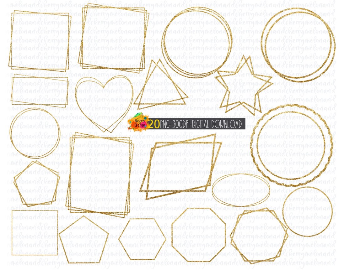 Gold Frames Clipart Digital Frames Clipart Frame Png Frames - Etsy