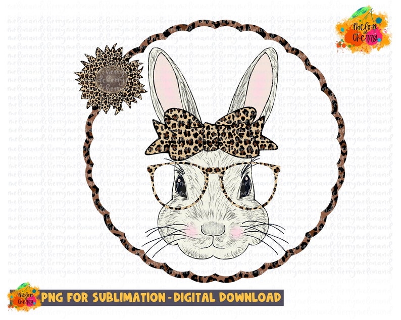 Leopard Easter Bunny Png Sublimation Design Download Easter - Etsy