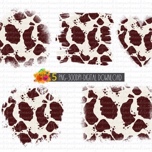 Distressed Cow Print Patches Png Sublimation Design Download, Cow ...