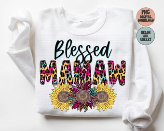 Blessed Grammy Leopard Sunflower Png Sublimation Design Download, Sunflower Png, Blessed Grammy ...