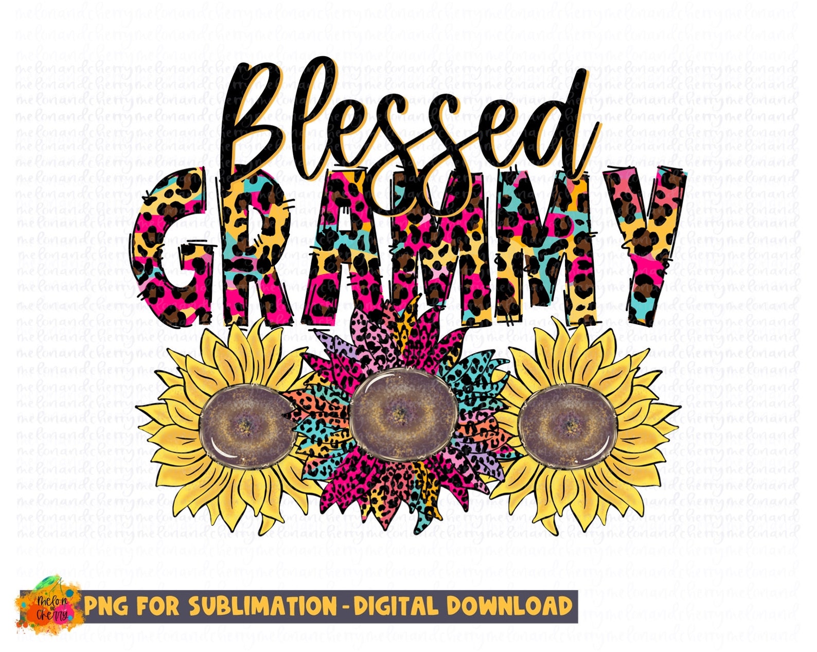 Blessed Grammy Png Sublimation Design Download Leopard - Etsy
