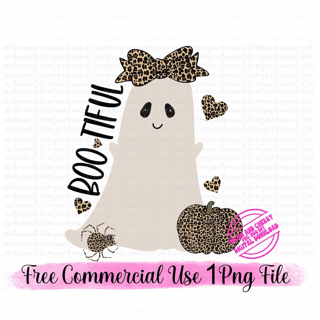 Leopard Halloween Png Ghost Png Bootiful Sublimation Design - Etsy