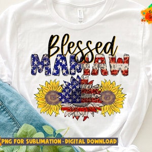 American Flag Blessed Mamaw Png Sublimation Design Download, Mamaw Png File for Sublimation ...