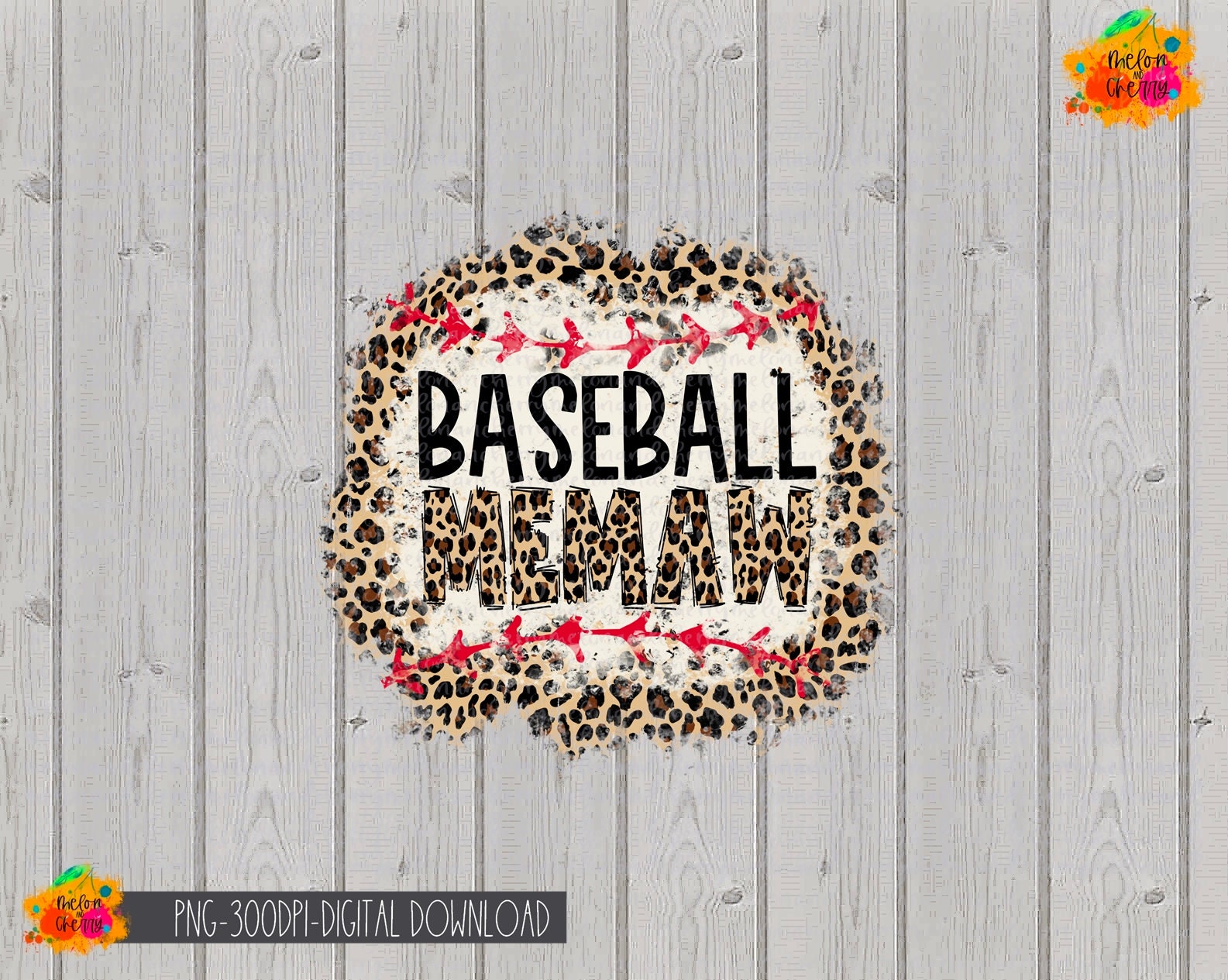 Distressed Leopard Baseball Memaw Png Sublimation Design - Etsy