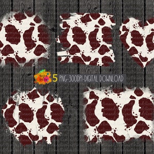 Distressed Cow Print Patches Png Sublimation Design Download, Cow ...