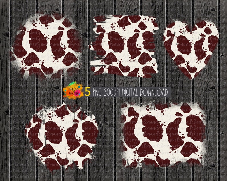 Distressed Cow Print Patches Png Sublimation Design Download - Etsy