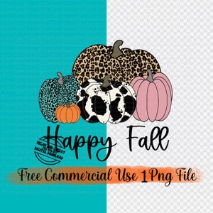 Happy Fall Leopard Pumpkin Png Sublimation Design Download - Etsy
