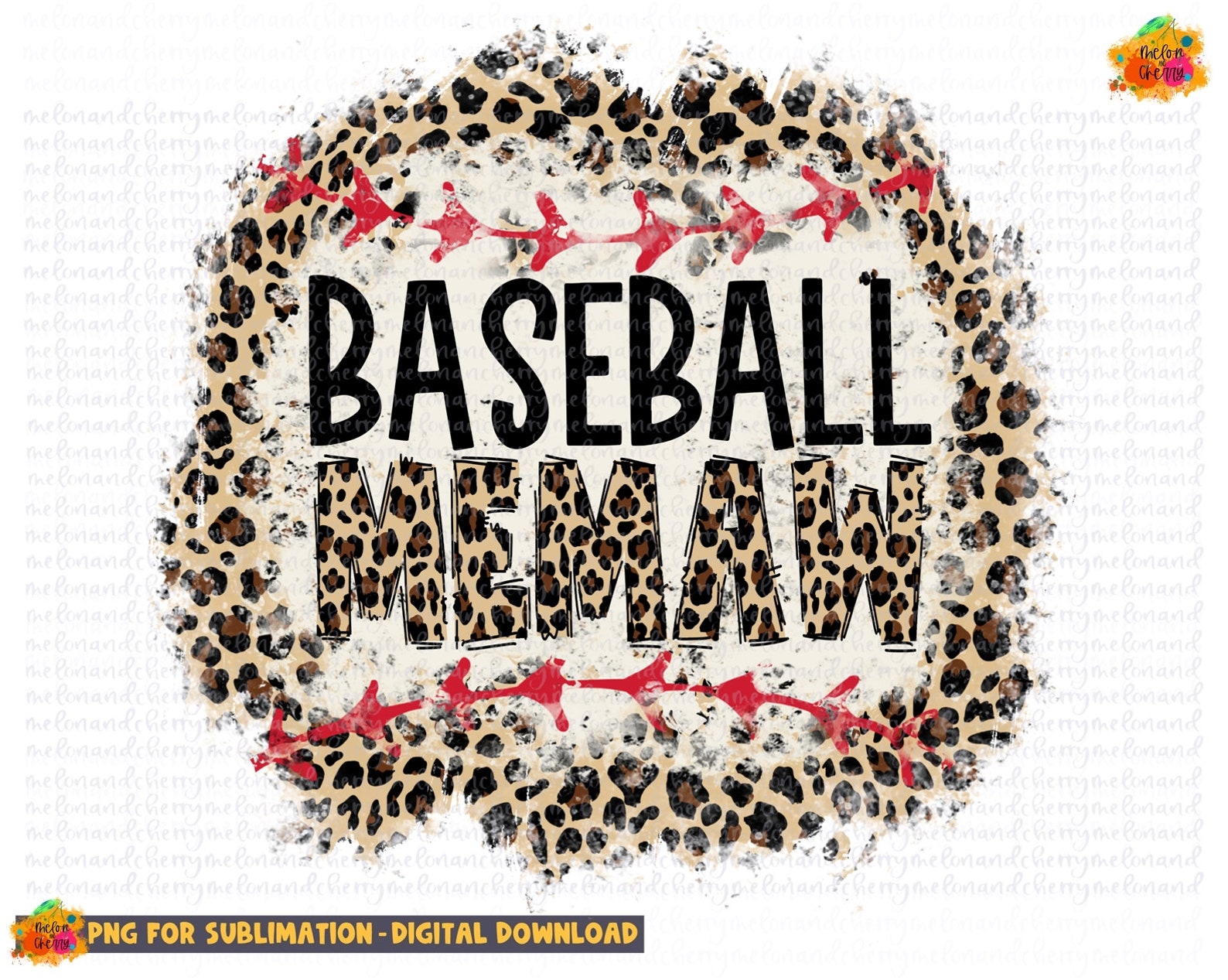 Distressed Leopard Baseball Memaw Png Sublimation Design - Etsy