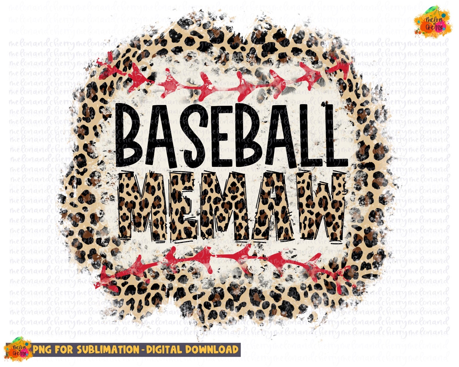 Distressed Leopard Baseball Memaw Png Sublimation Design - Etsy