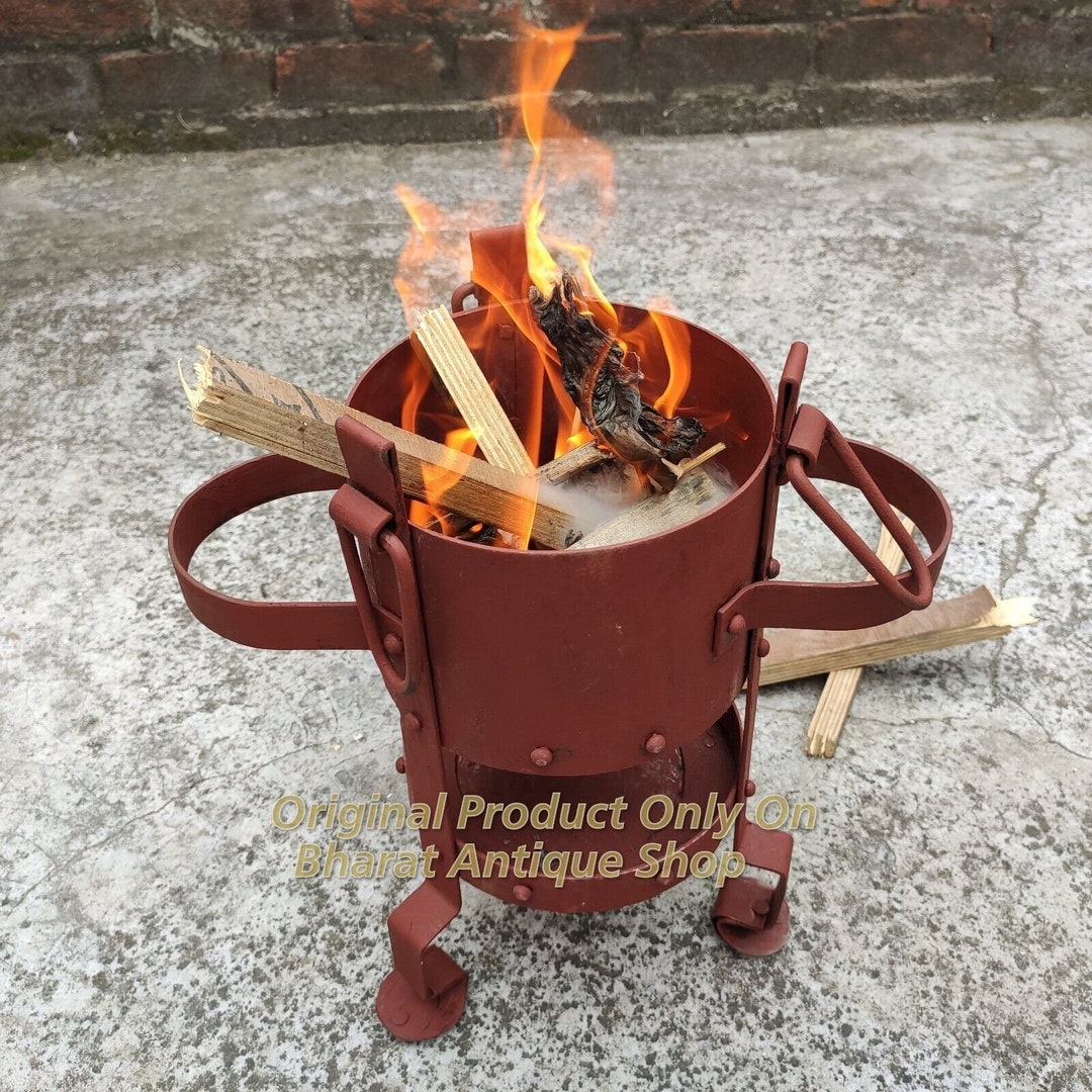 Wood Coal Burning Stove Kitchen Cooking Use Antique Fire Pit Portable ...