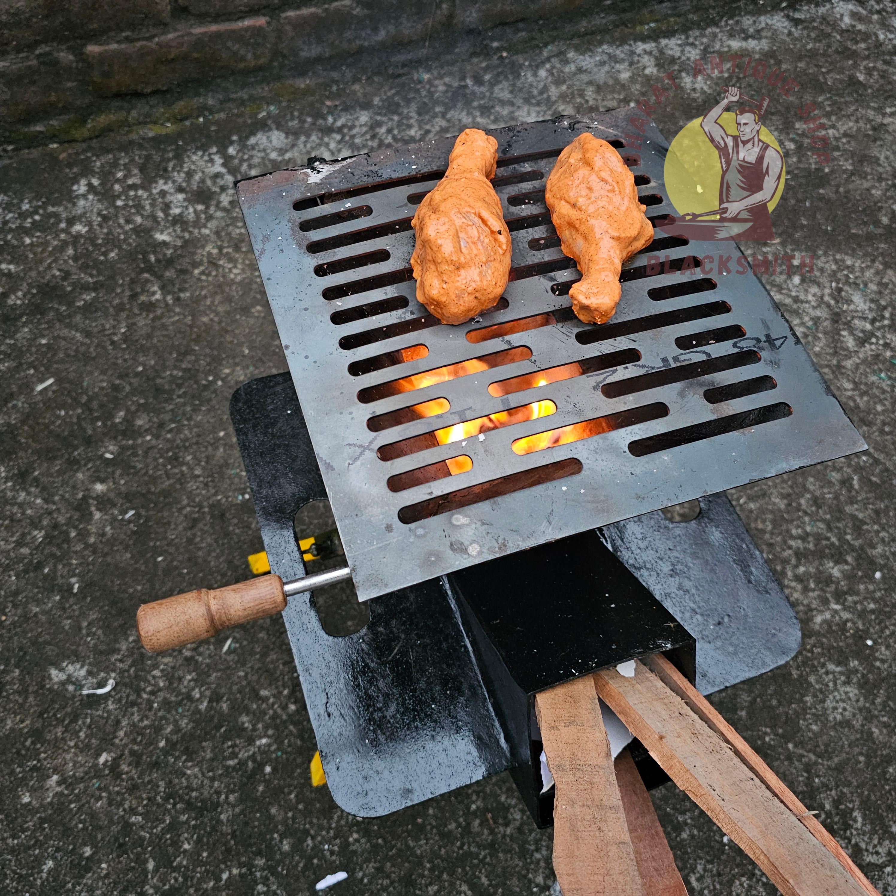 Wood Coal Burning Barbeque Stove Kitchen Outdoor Campaigning Cooking ...