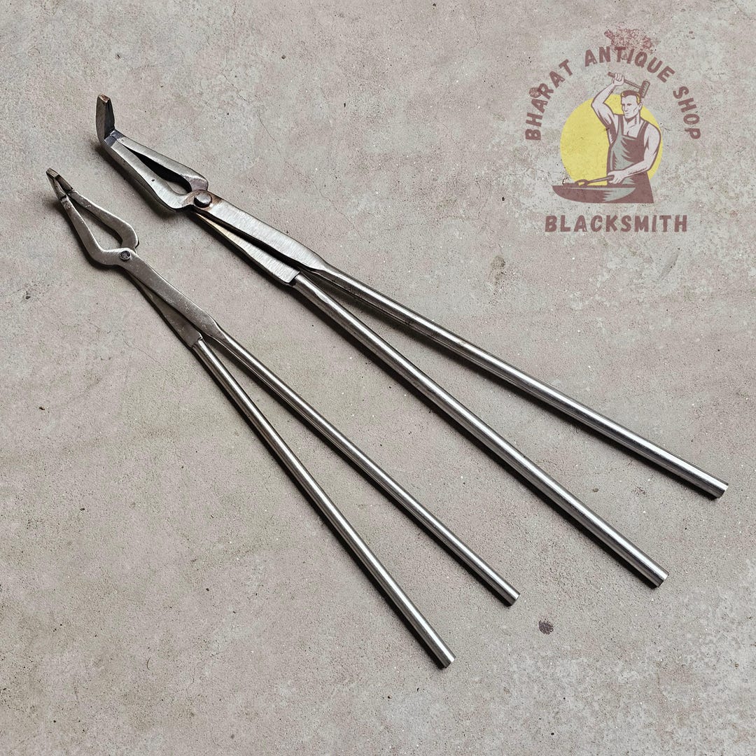 Blacksmith Steel Tongs Handmade Tools Very Fine Quality Set of 2 - Etsy