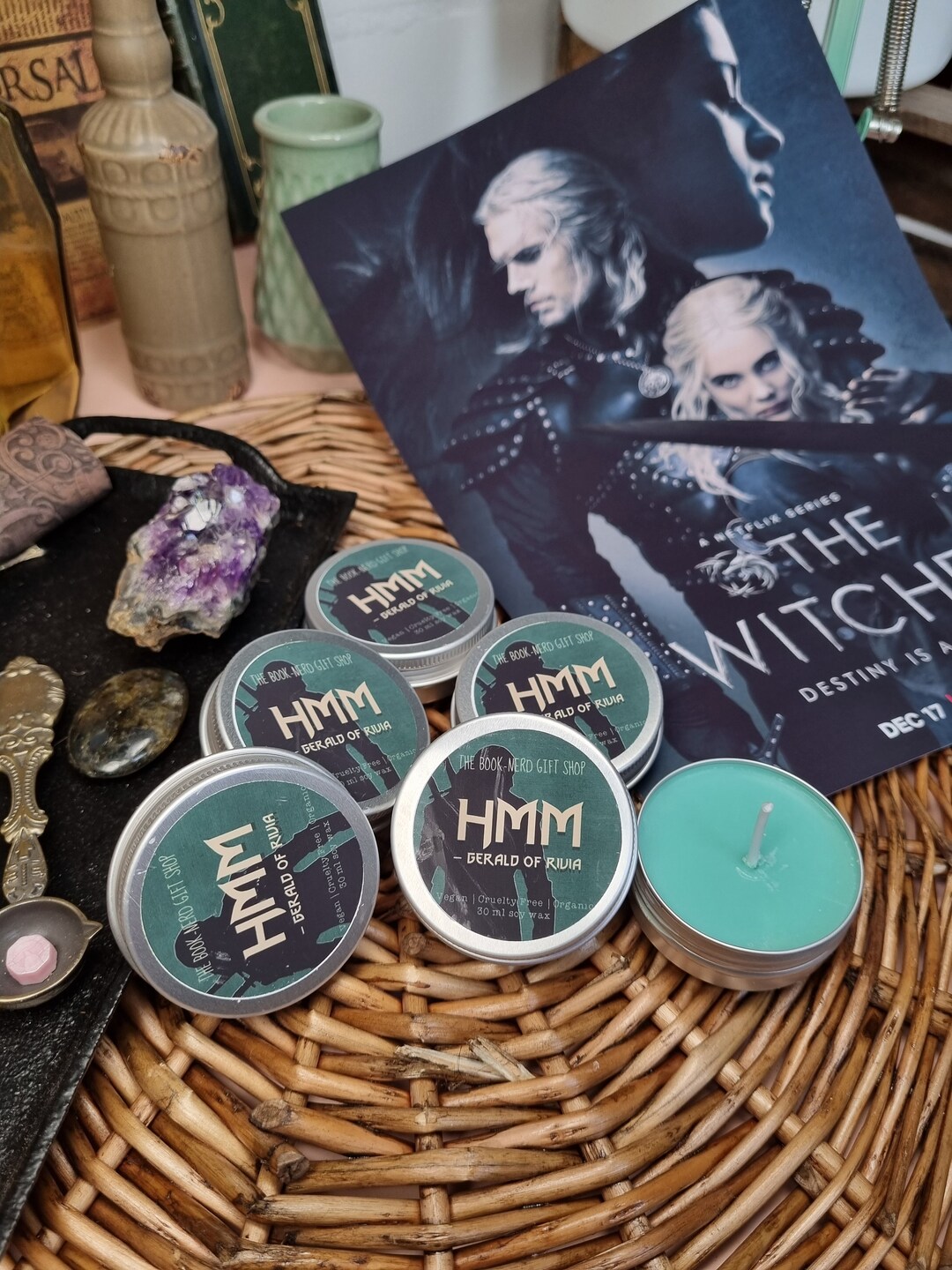 The Witcher Mini Candle, hmm Geralt of Rivia, Inspired, Bookish ...