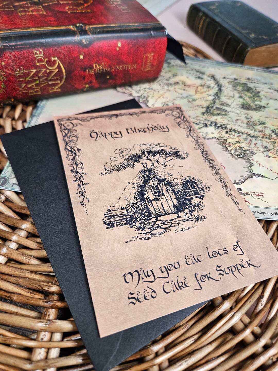 Lord of the Rings Shire Birthday Card, Tolkien, LOTR, Bookish, With ...