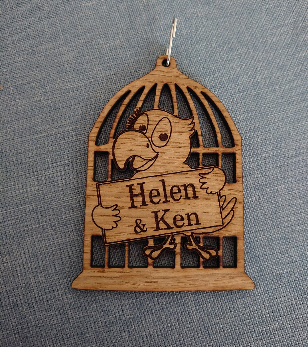 Personalized Oak Veneer Bird Cage Sign: Parrot Name Plaque - Etsy UK