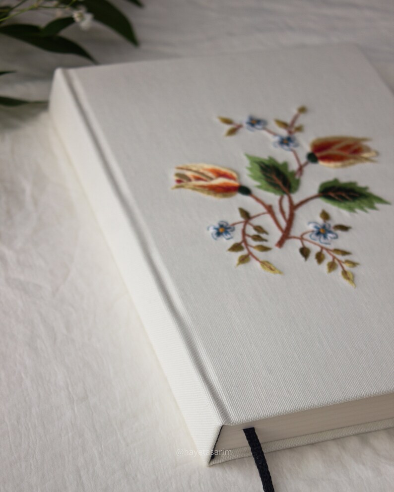 Embroidered Notebook With the Flowers, Journal, Book, Linen ...