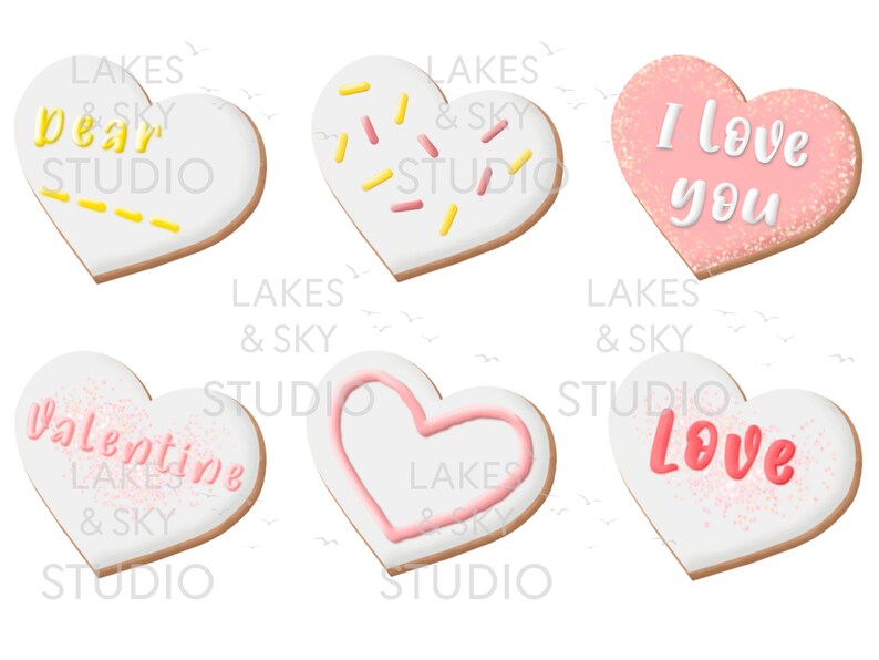 Valentines Cookies Clipart PNG | Etsy