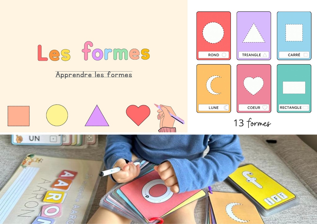 Learn Child Shapes, Flashcard Figures, Montessori, Home School ...