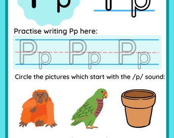 Letter P Worksheet - Etsy