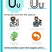 Printable Digital Phonics Worksheet Letter U /u/ Phoneme - Etsy