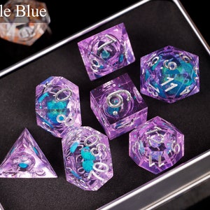 Dnd Dice Set Liquid Core for Role Playing Games Blue Liquid - Etsy