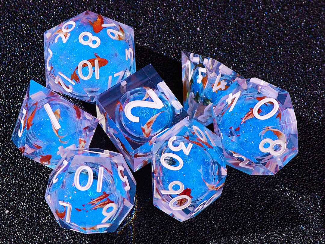 New Arrivals Koi Fish Dnd Dice Set , Liquid Core Koi Fish Dice Set for ...